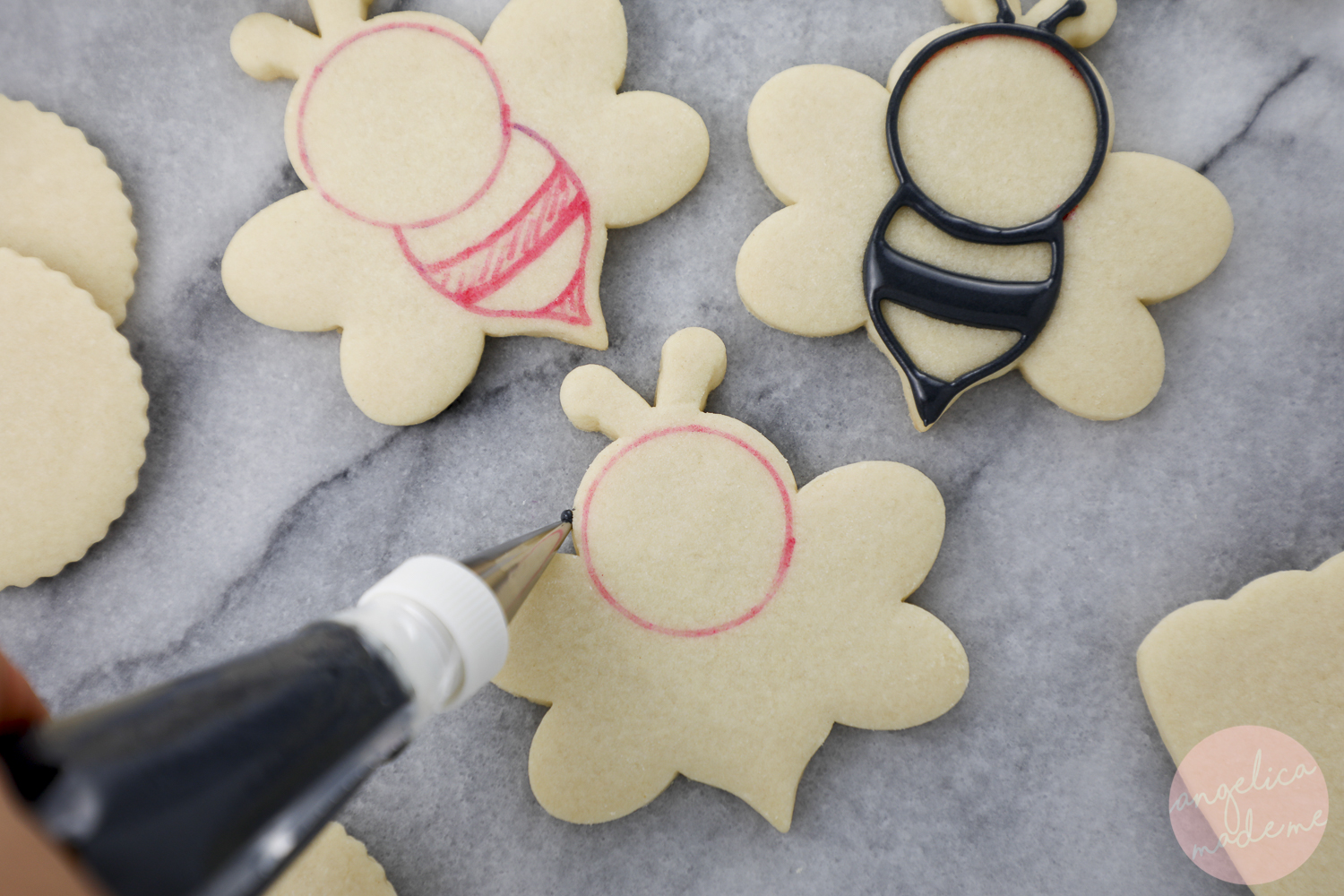 Cute Bumble Bee Cookies - AngelicaMadeMe