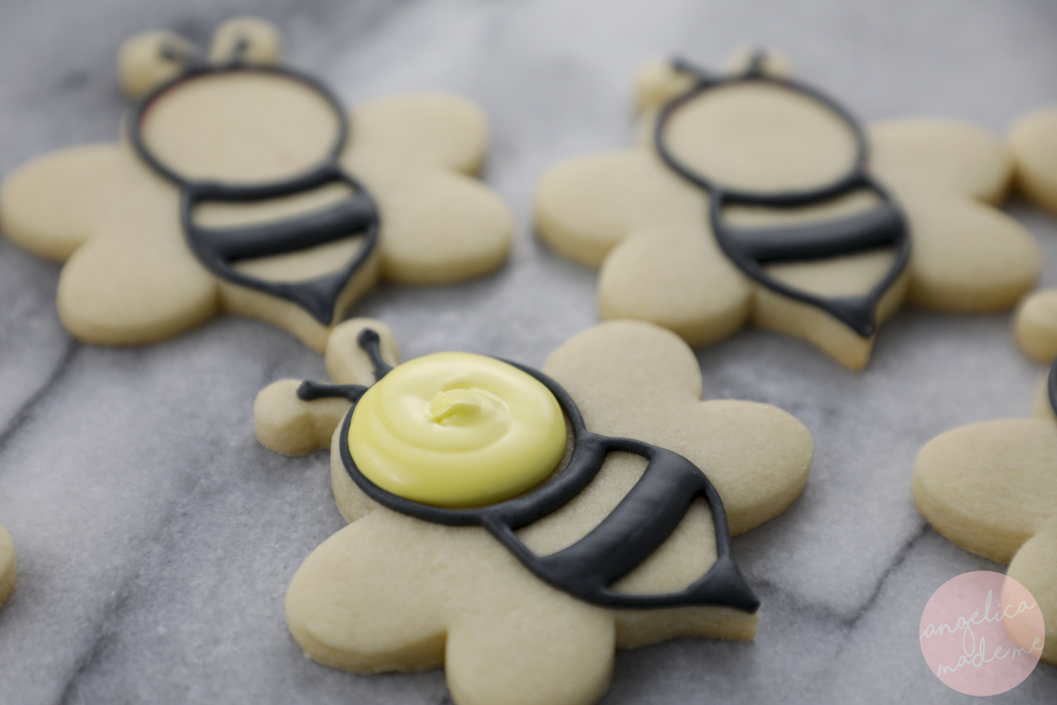 Cute Bumble Bee Cookies - AngelicaMadeMe