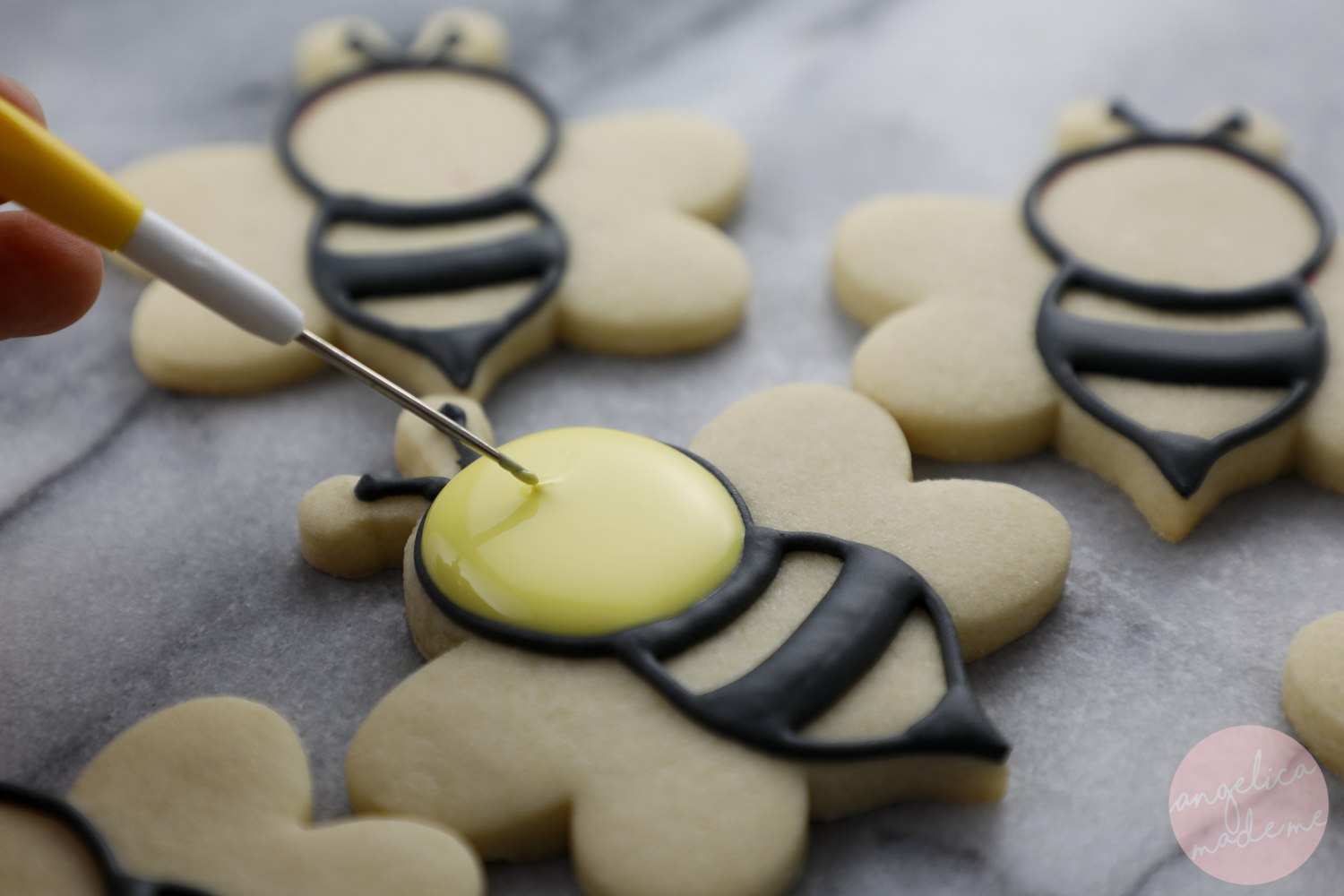 Cute Bumble Bee Cookies - AngelicaMadeMe