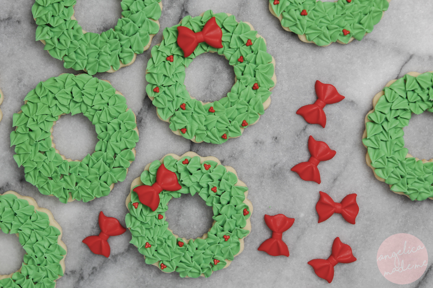 Christmas Wreath Cookies - AngelicaMadeMe